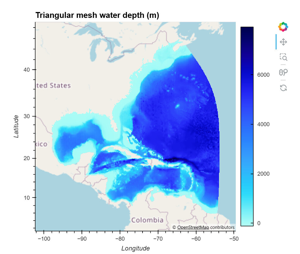Interactive exploration of triangular mesh ocean model data - Showcase - HoloViz Discourse
