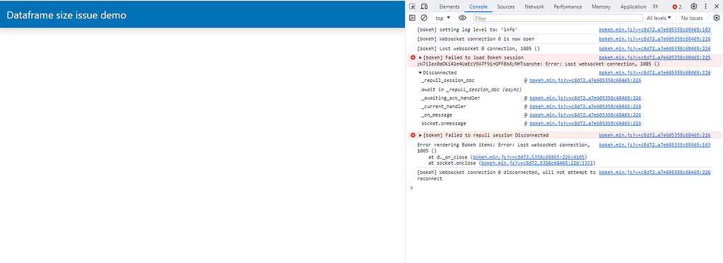 Websocket max message size is not respected - Panel - HoloViz Discourse